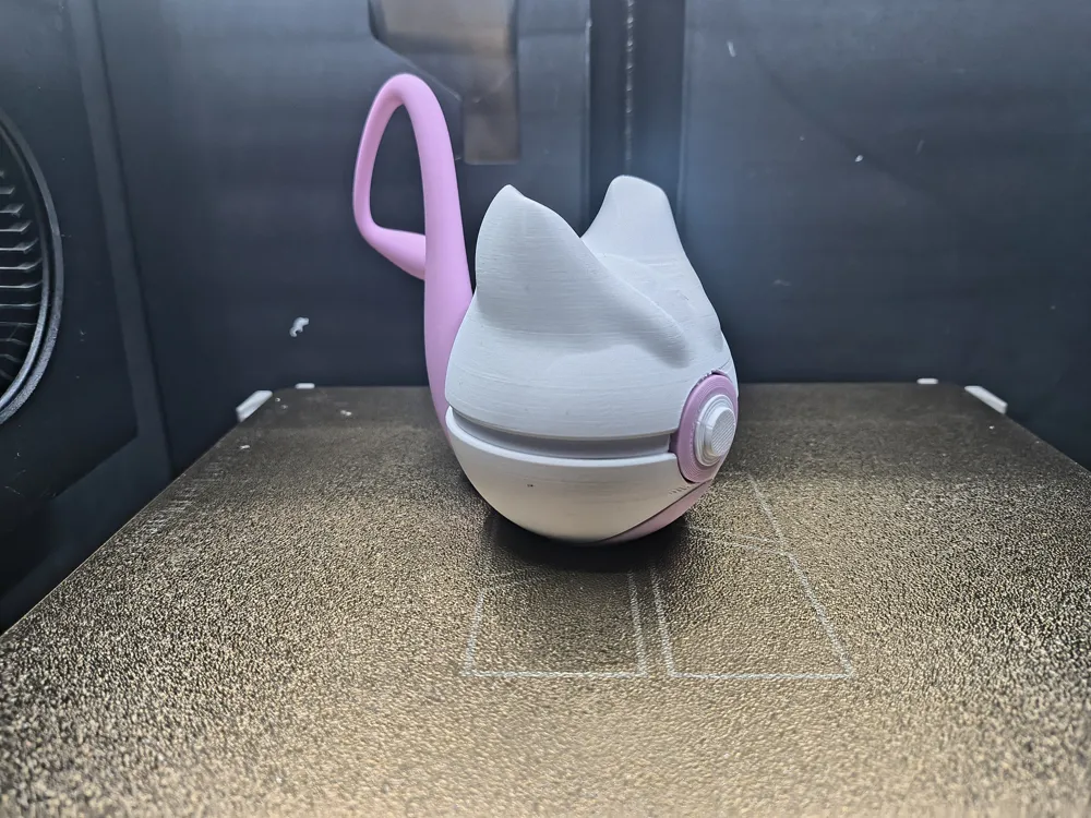 #0150 - Mewtwo Inspired Pokeball - Free 3D Print Model - MakerWorld