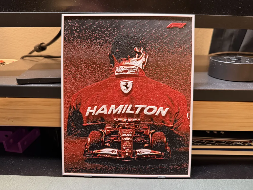 Lewis Hamilton F1 HueForge - Free 3D Print Model - MakerWorld