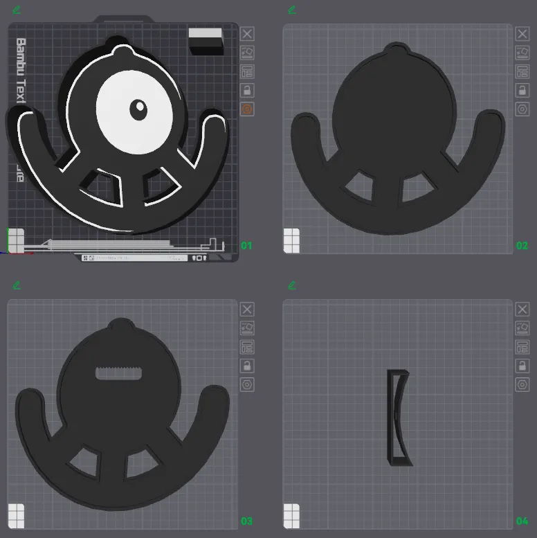 Pokemon - 0201 Unown U LED Lamp by BeeTee 3D - MakerWorld