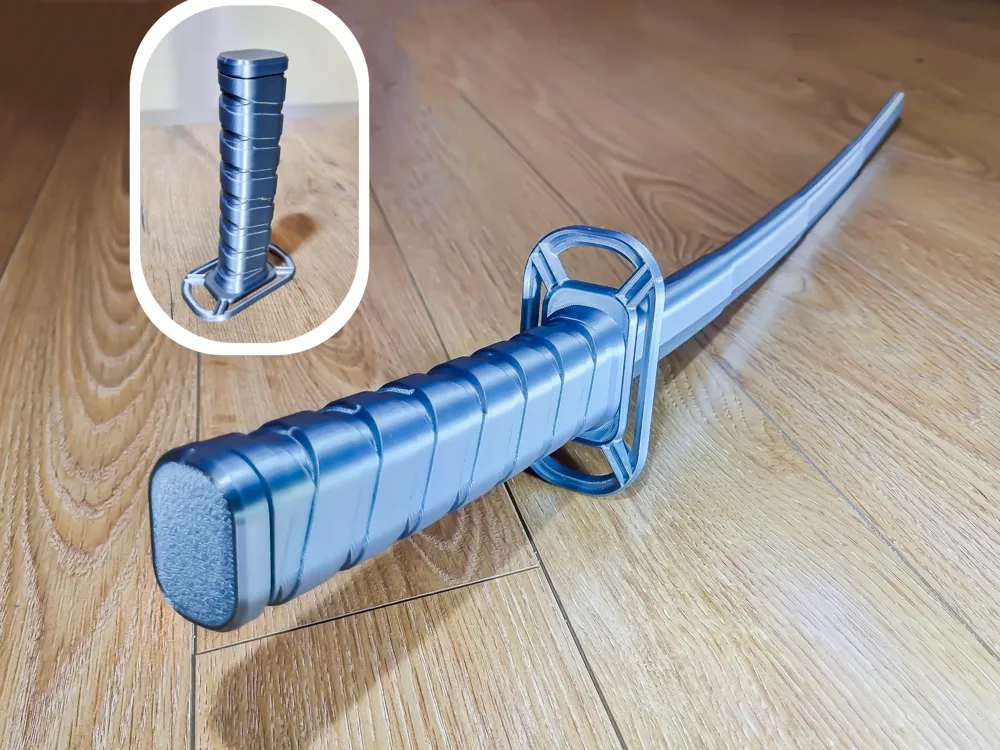 Stainless Katana Sword (Print in Place) - Free 3D Print Model - MakerWorld
