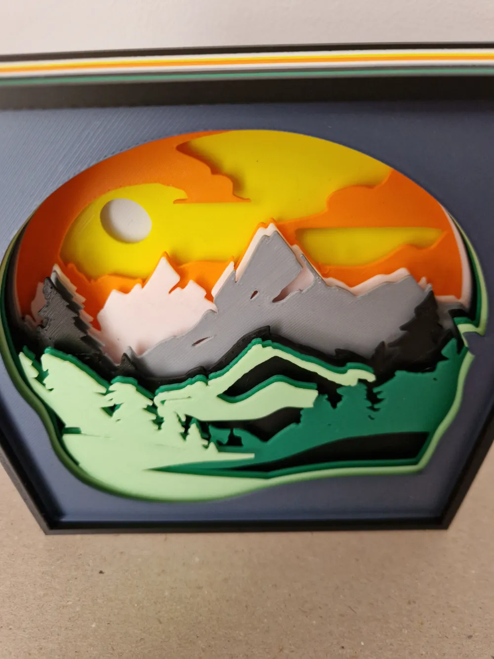 Mountains Shadow Box - Free 3D Print Model - MakerWorld