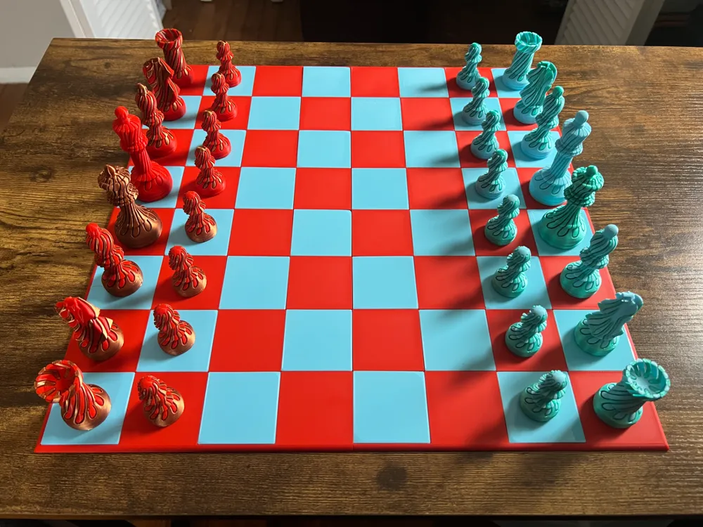 Full Size Chess Board | Easy to Assemble | No AMS - Free 3D Print Model ...