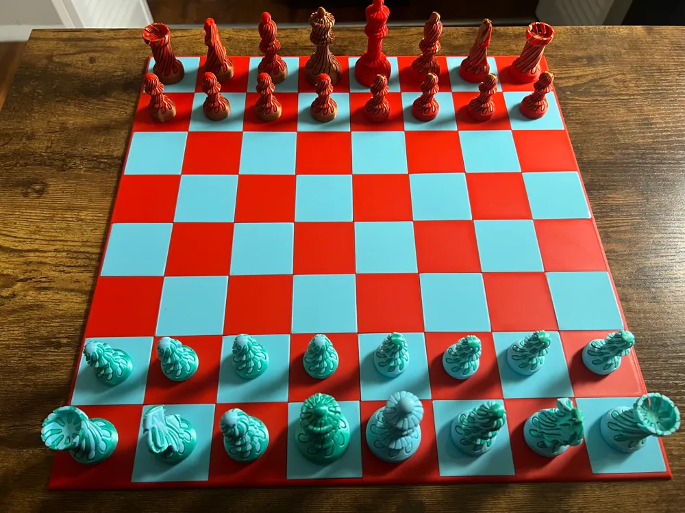 Full Size Chess Board | Easy to Assemble | No AMS - Free 3D Print Model ...