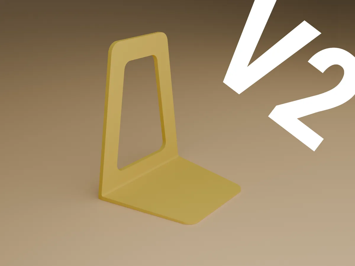 Minimalistic Bookend - V2 - Free 3D Print Model - MakerWorld