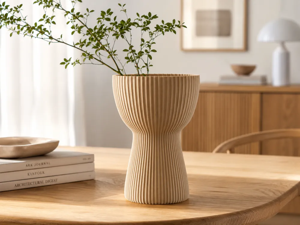 Ribbed Cup Vase - Japandi Fluted Planter - Free 3D Print Model - MakerWorld