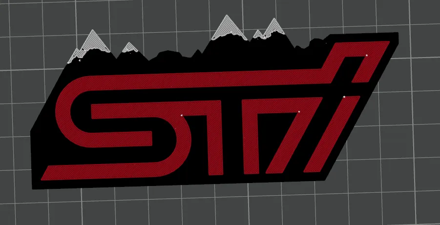 STI Desk Logo w/ Die-Cast Car Holder by ryaneveritt94 - MakerWorld