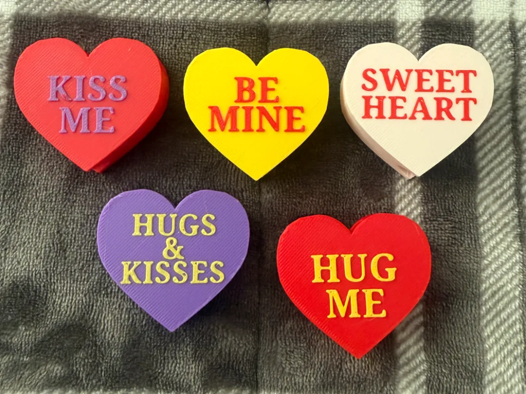 5 Conversation Hearts Stanley Toppers - Free 3D Print Model - MakerWorld