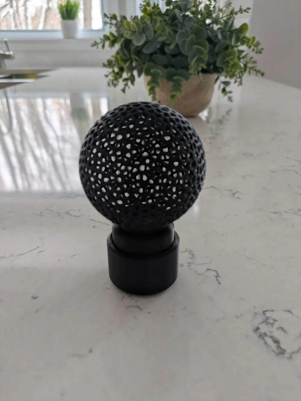 Adjustable Curtain Rod Finial - Voronoi Style - Free 3D Print Model ...