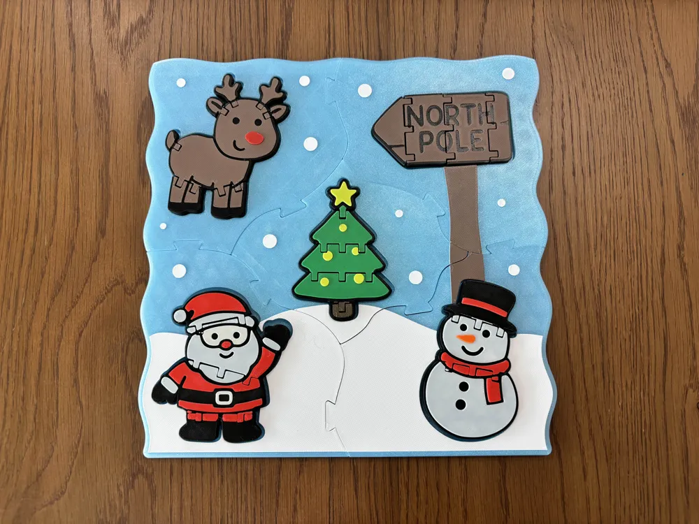 Christmas Flexi Matching Puzzle! | No AMS Needed - Free 3D Print Model ...