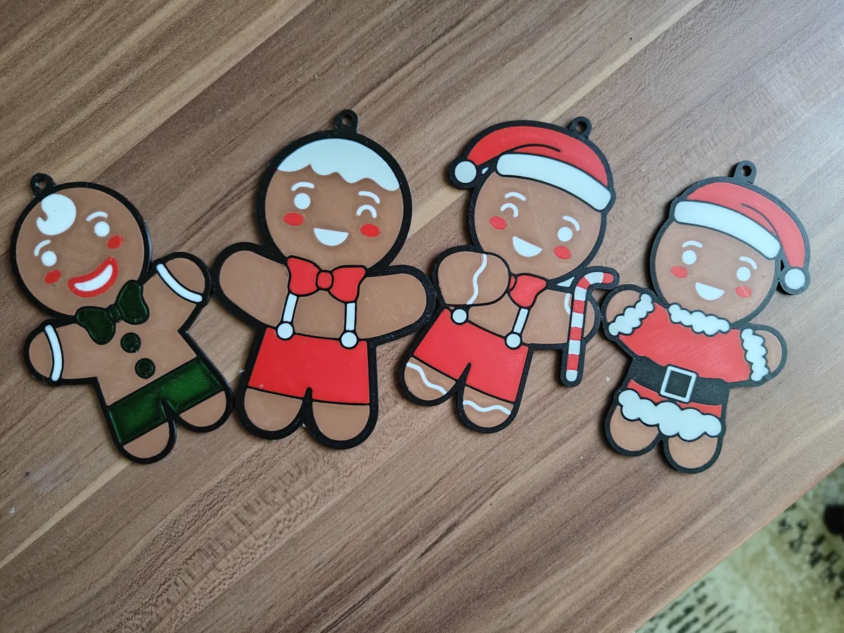 Gingerbread man christmas tree ornament pack - Free 3D Print Model ...