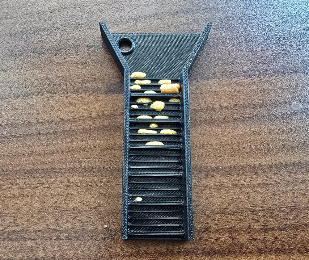 3D Keychain Sluice Box and Gold Nuggets by Suraky - MakerWorld