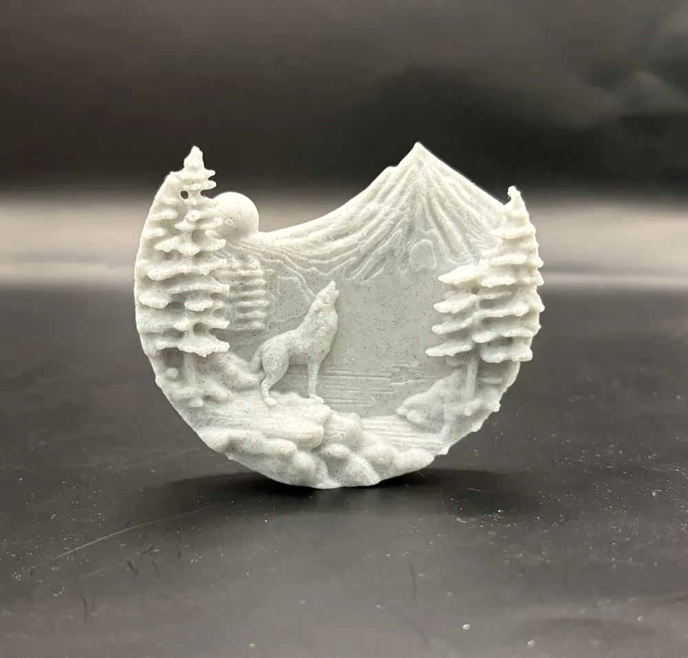 Cork Art Wolf Howl at Moon - Free 3D Print Model - MakerWorld