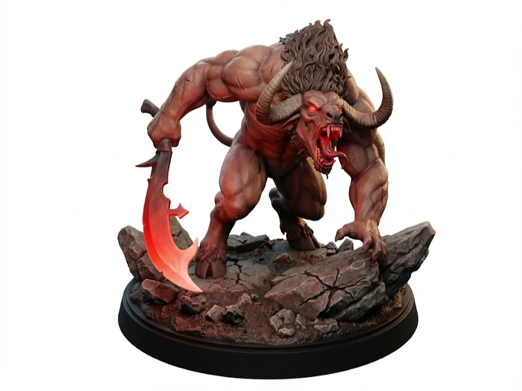 Minotaur of Baphomet - DnD Miniature (50mm) - Free 3D Print Model ...