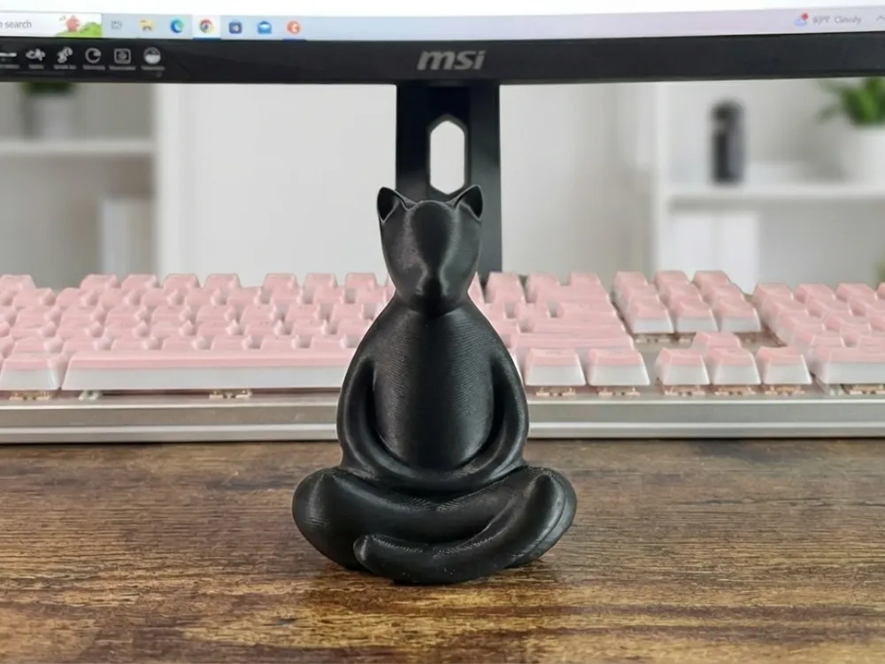 ZenKitty: The Minimalist Meditating Feline - Free 3D Print Model ...
