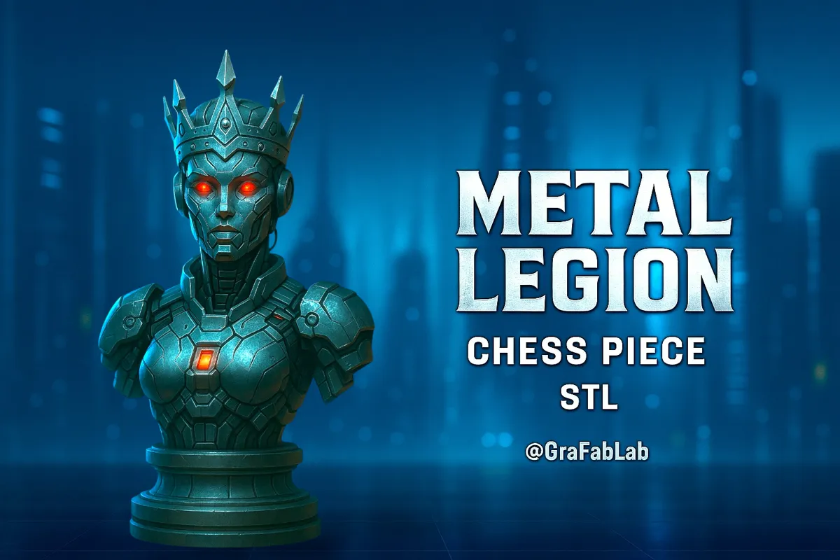 Metal Legion "Queen" - chess piece - Free 3D Print Model - MakerWorld