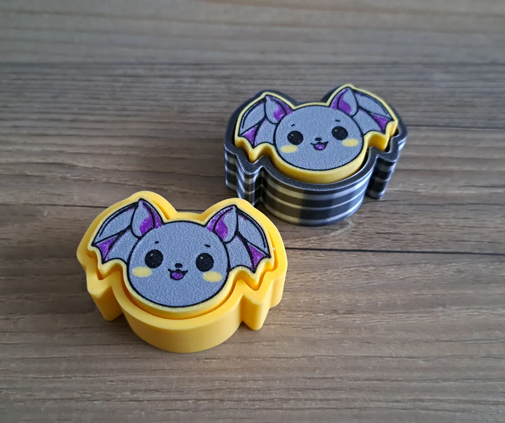 Cute Kawaii bat fidget clicker toy by creachick3d MakerWorld: Download ...