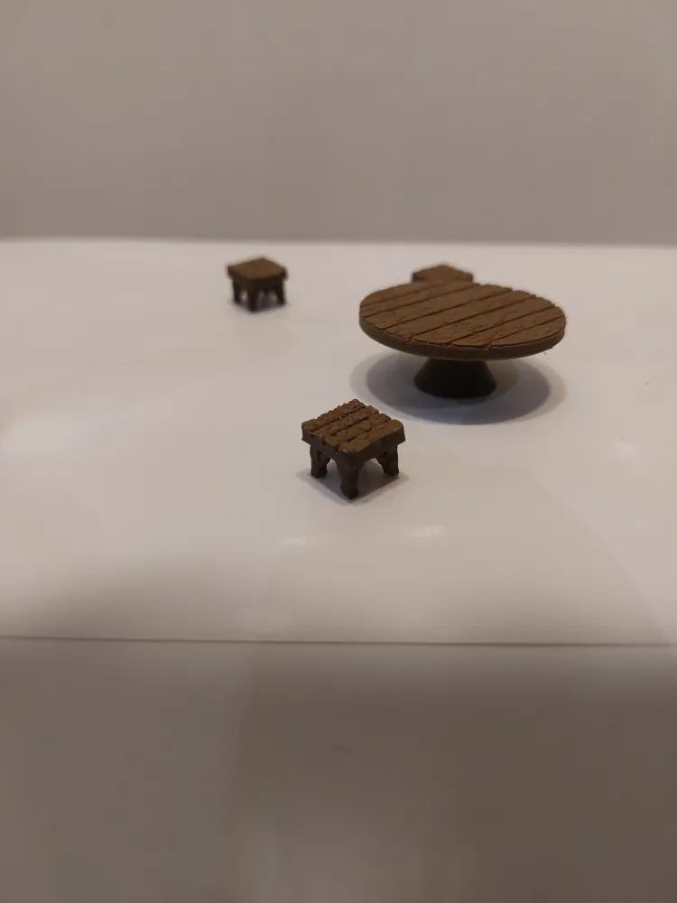 DnD Table - Round Table with chairs - D&D Scatter - Free 3D Print Model ...