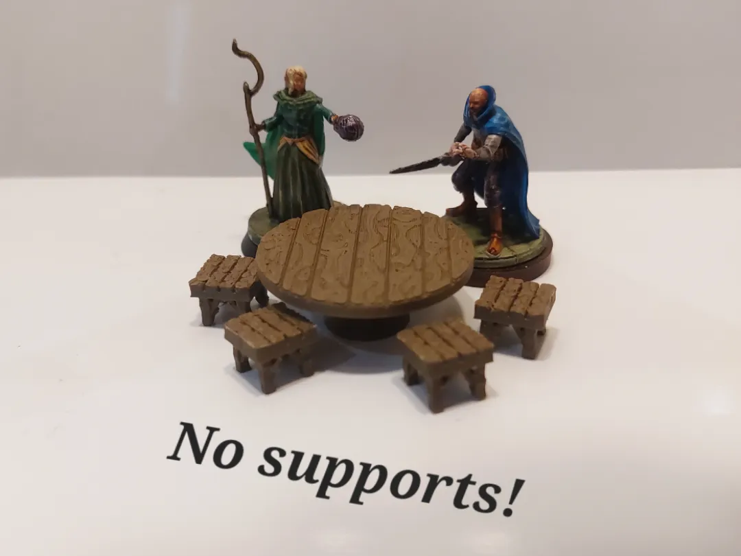DnD Table - Round Table with chairs - D&D Scatter - Free 3D Print Model ...
