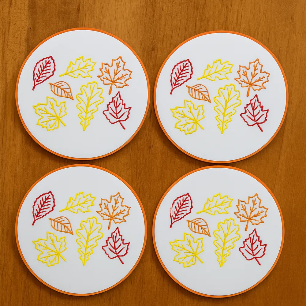 Autumn Leaf Coaster Set by C&A Printing MakerWorld: Download Free 3D Models