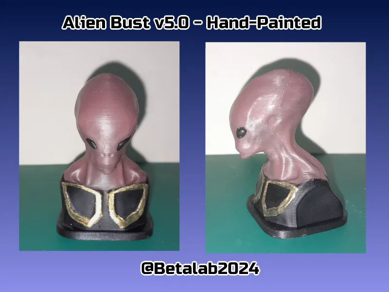 Alien Bust v5.0 by Betalab3DMakerWorld: Download Free 3D Models