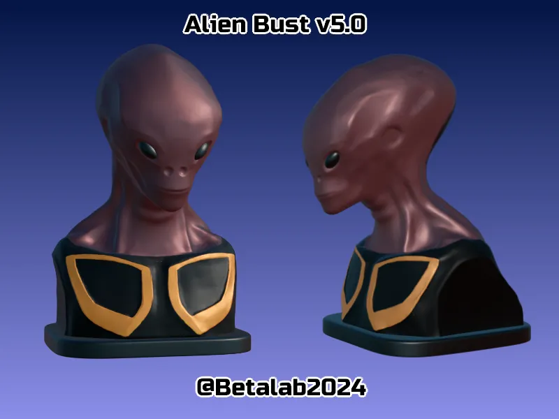 Alien Bust v5.0 by Betalab3DMakerWorld: Download Free 3D Models