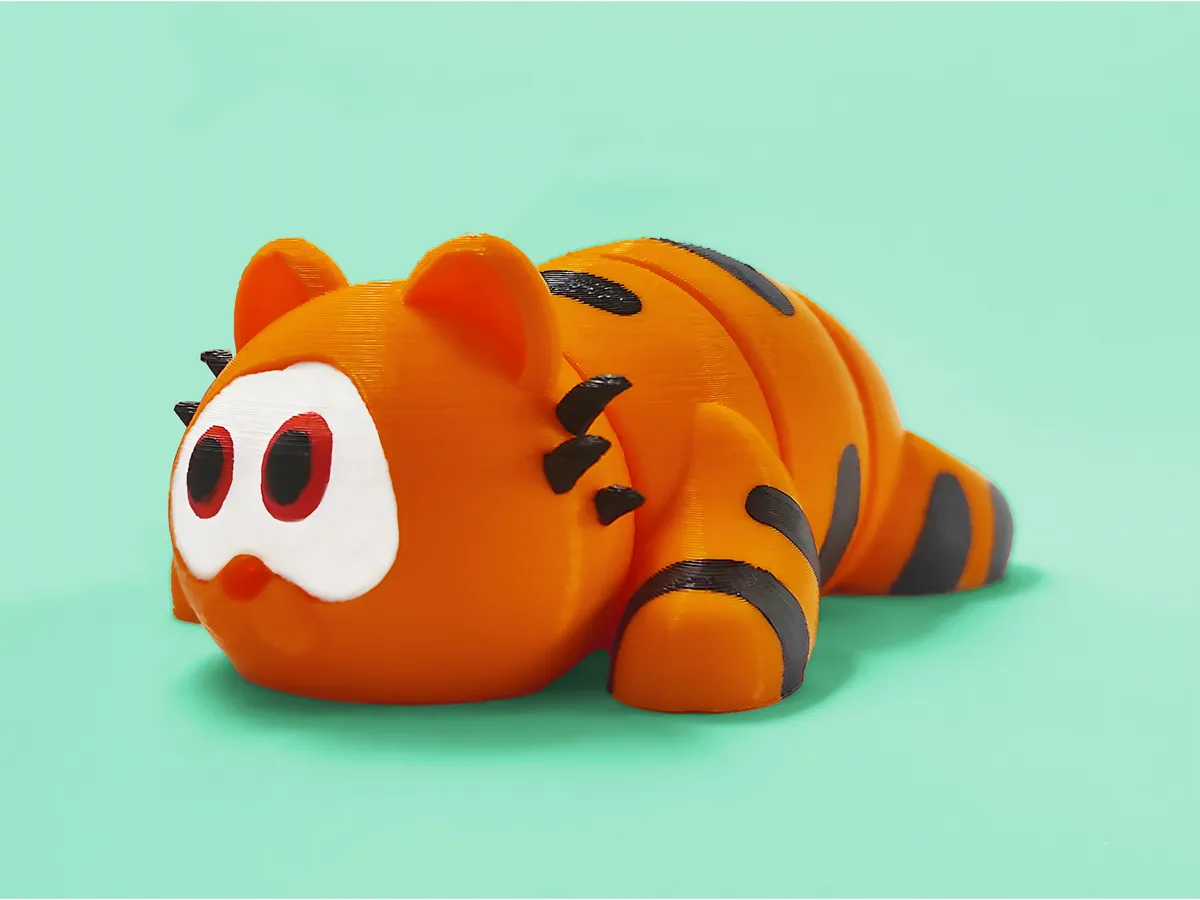 Articulating Garfield Cute Flexi (Multi Color 3mf) - Free 3D Print ...