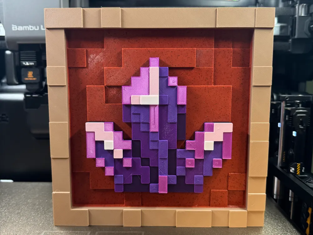 Amethyst Cluster - Minecraft Item Frame - Free 3D Print Model - MakerWorld