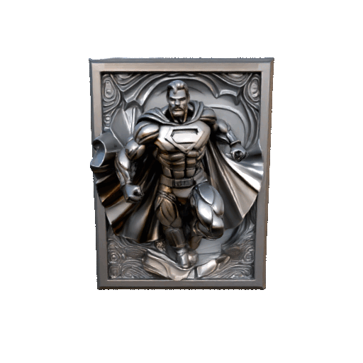 Superman bursting through a wall, Superman's steel body, silver painted ...