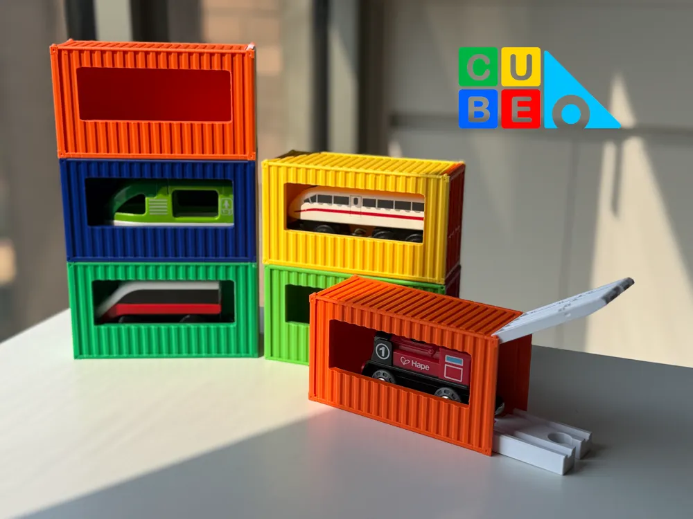 BRIO/HAPE/IKEA toy train garage container by CUBEUNi MakerWorld: Download Free 3D Models