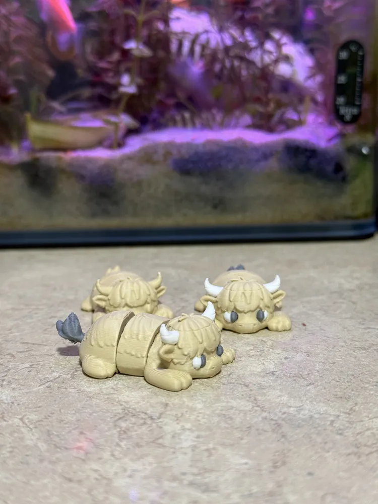 FlexiMini Highland Cow - Free 3D Print Model - MakerWorld