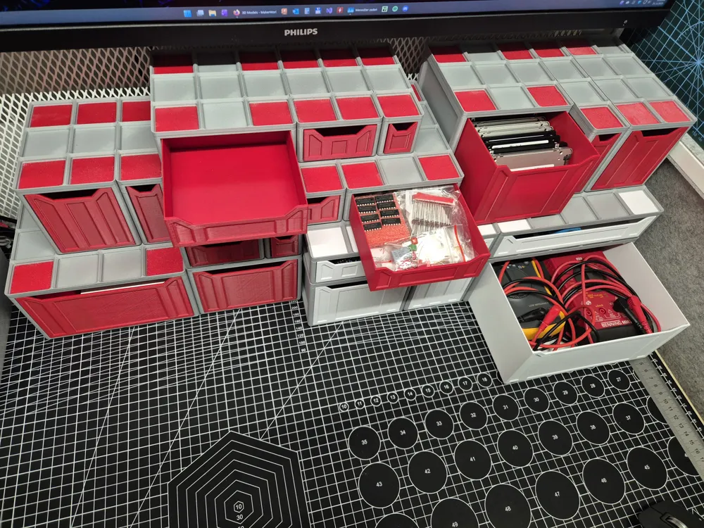 Stackable drawer system, gridfinity style. by dymek34 MakerWorld ...