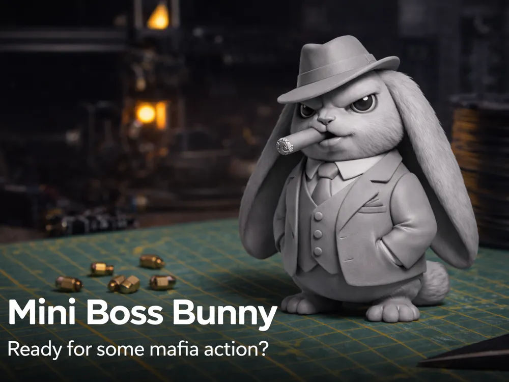 Mini Boss Animals - File: BUNNY - Free 3D Print Model - MakerWorld