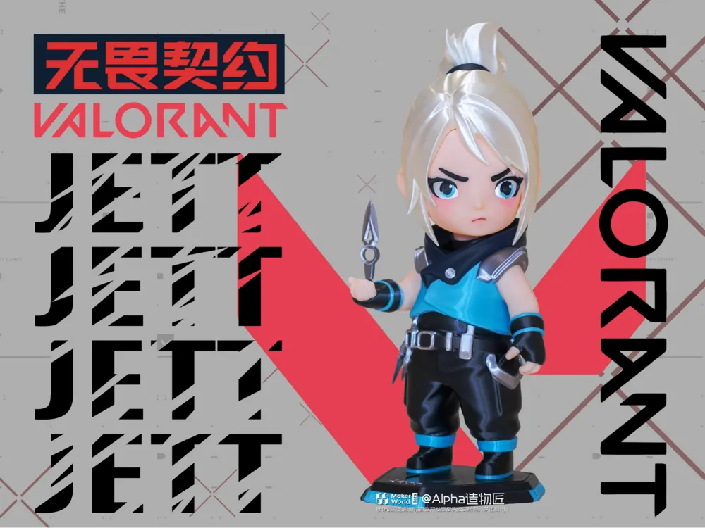 Valorant - Jett Chibi Character Design - Fully Segmented - Free 3D ...
