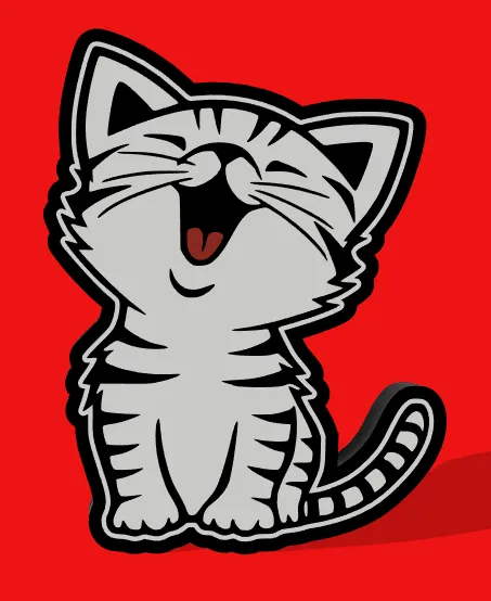 Cute Cat Led Lightbox by LLDJ3D - MakerWorld