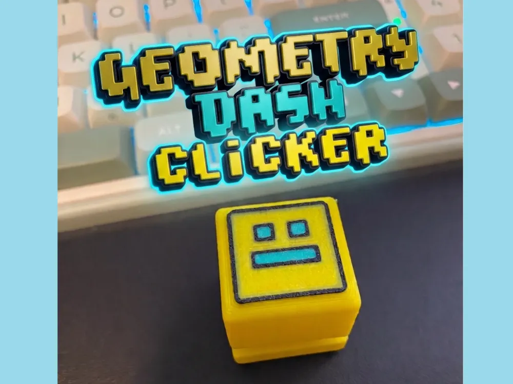 Geometry Dash Clicker Fidget Toy - Free 3D Print Model - MakerWorld