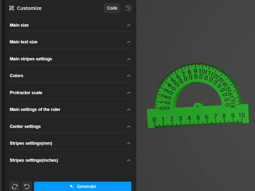 Protractor model generator - Free 3D Print Model - MakerWorld