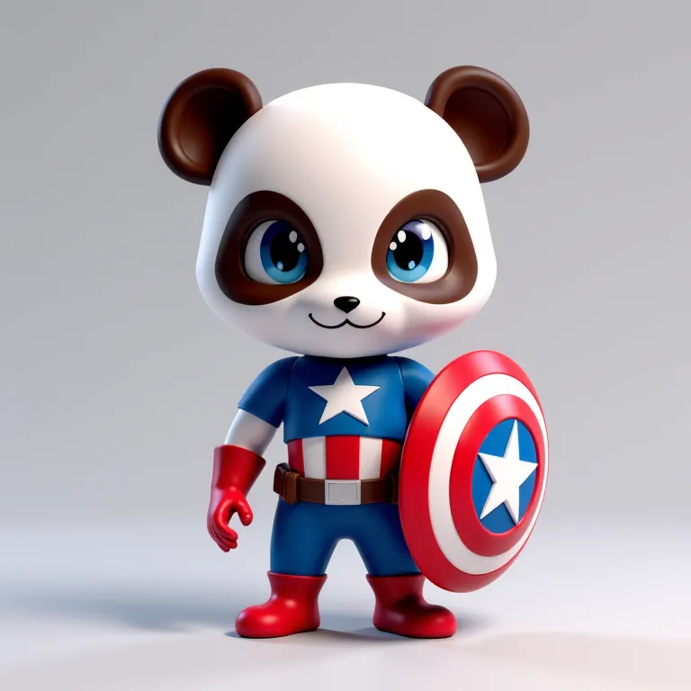 Captain America Panda by The Printer Bros MakerWorld: Download Free 3D ...