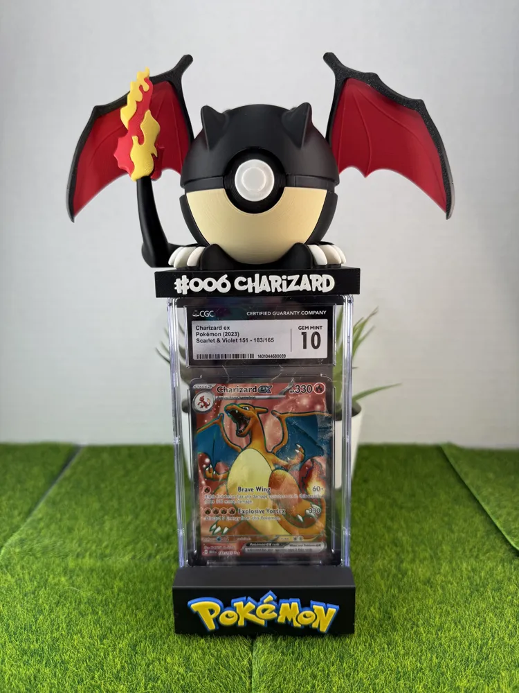 PSA/CGC Graded Card Stand + Pokeball Display - Free 3D Print Model ...