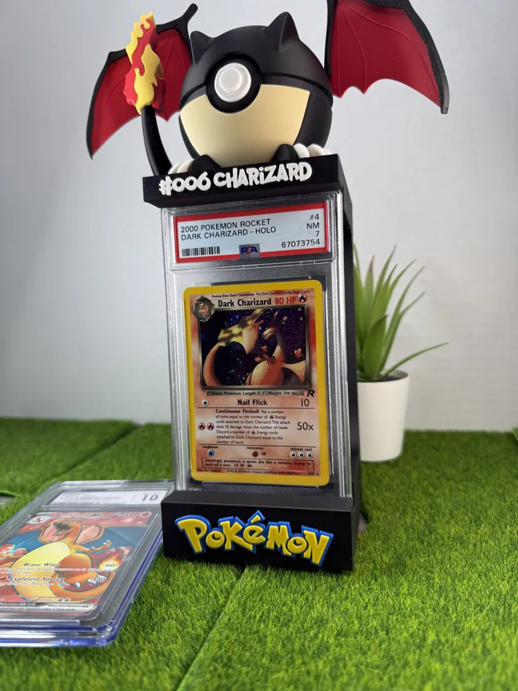 PSA/CGC Graded Card Stand + Pokeball Display - Free 3D Print Model ...