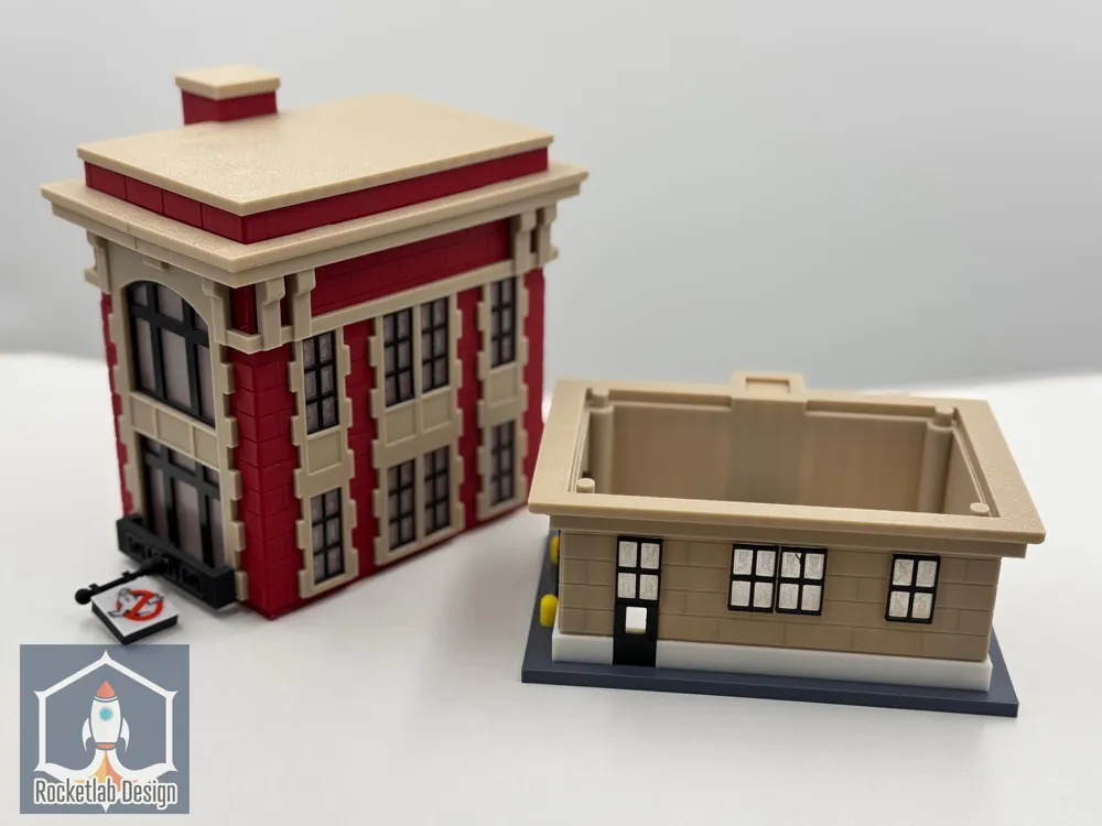 Light-up Ghostbusters Mini Firehouse - Free 3D Print Model - MakerWorld
