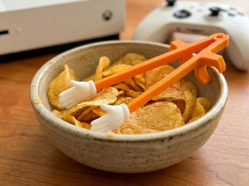 NEW Finger Chopsticks for Gamer Snack with Hands - Free 3D Print Model ...