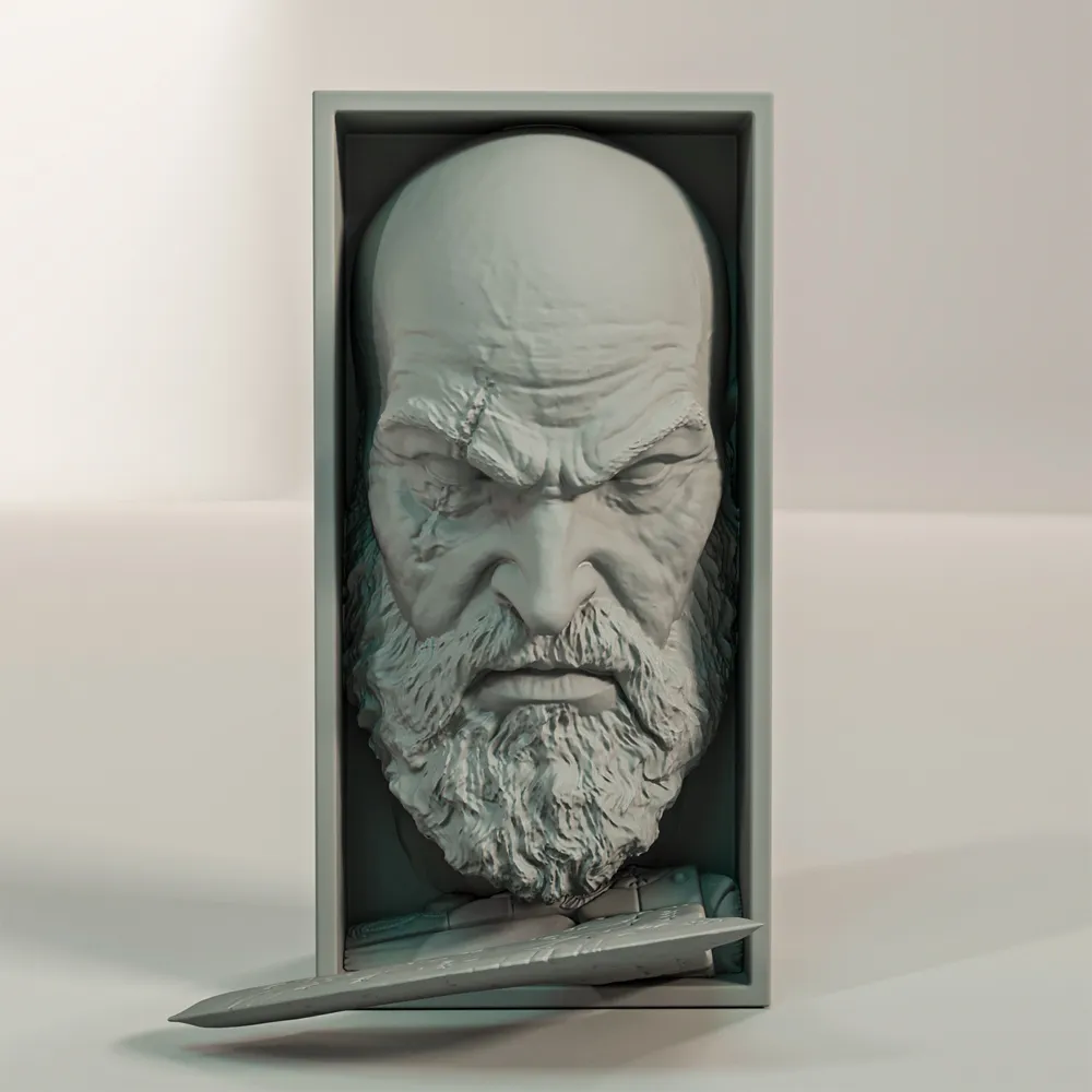 Kratos Book Nook and Wall Mount - Free 3D Print Model - MakerWorld