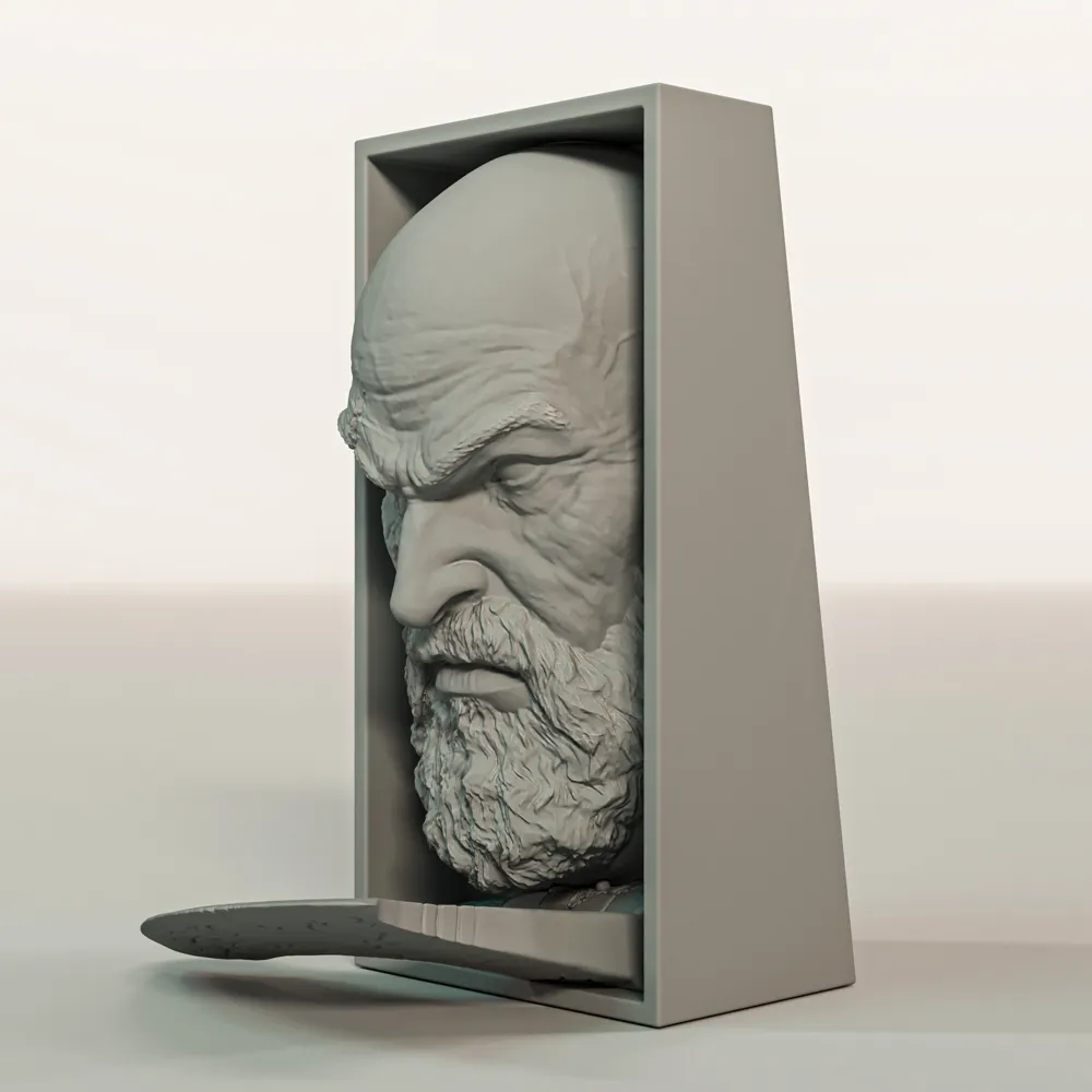 Kratos Book Nook and Wall Mount - Free 3D Print Model - MakerWorld