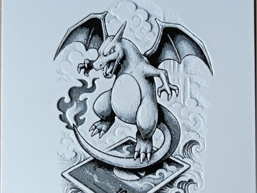 Charizard Pokemon card (hueforge) - Free 3D Print Model - MakerWorld