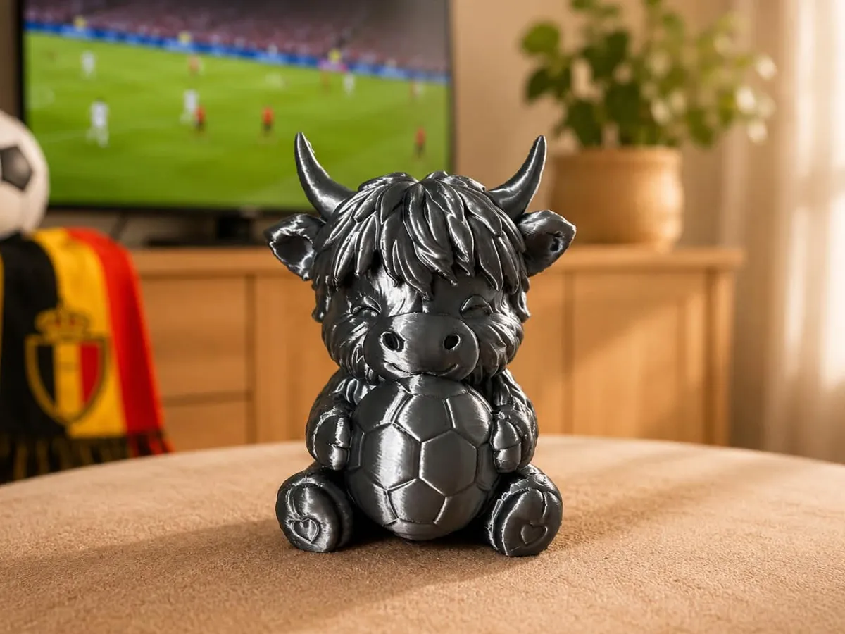Cute Highland Cow Soccer - Free 3D Print Model - MakerWorld
