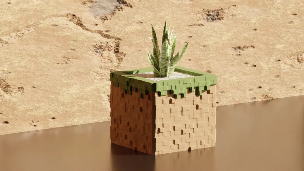 Grass Block - Minecraft Pot Plant Remixed by calebtimoteo - MakerWorld