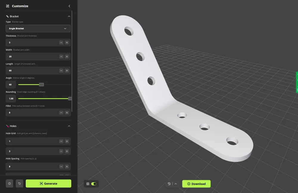 Bracket Generator - Parametric Mounting Brackets by Koolm MakerWorld ...