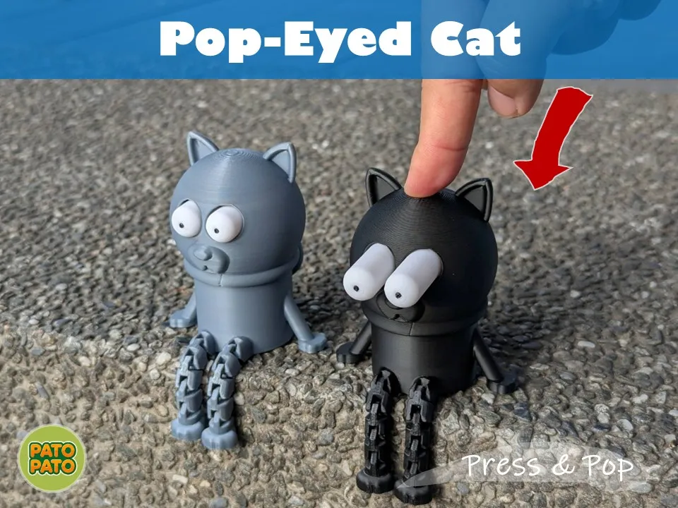 Pop-eyed cat - Free 3D Print Model - MakerWorld