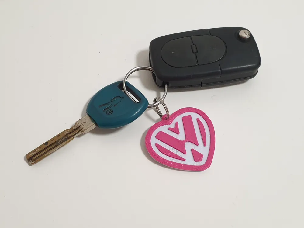VW Volkswagen Heart keychai by Hába97 - MakerWorld