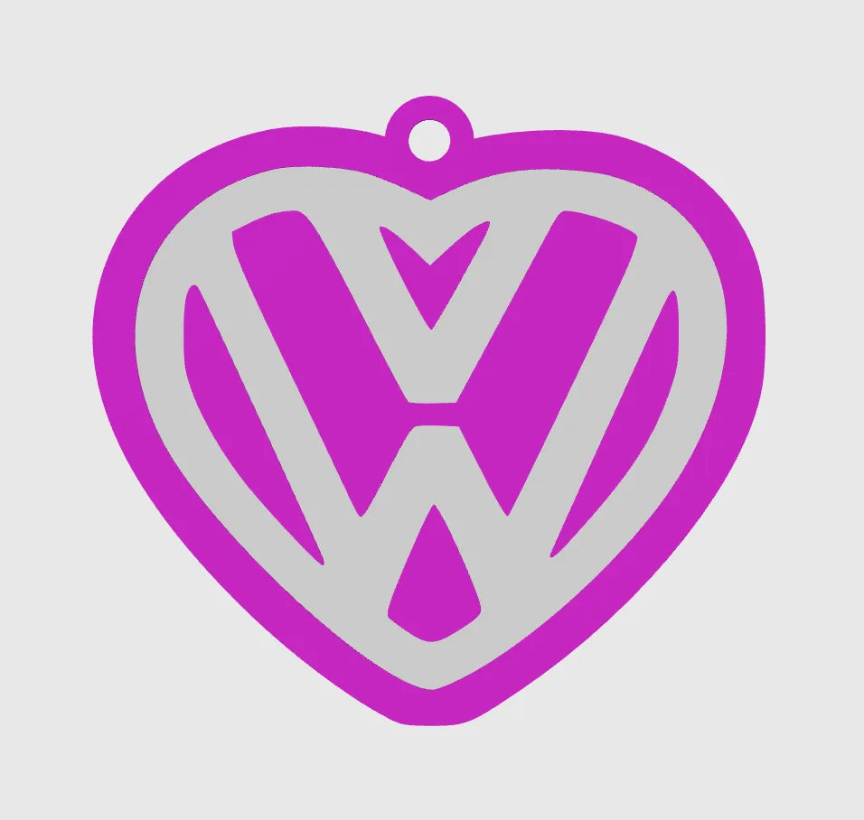 VW Volkswagen Heart keychai by Hába97 - MakerWorld